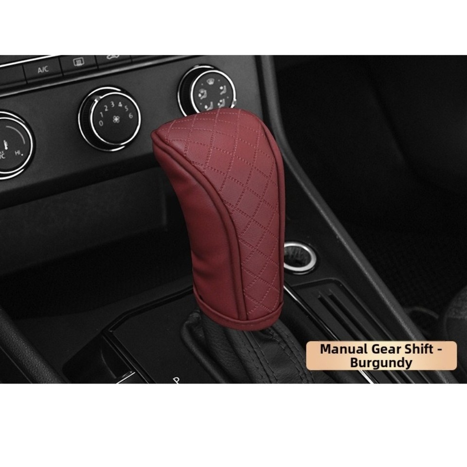 Gear Shifter Cover Gear Shift Cover Carbon Fiber Texture Top-grain ...