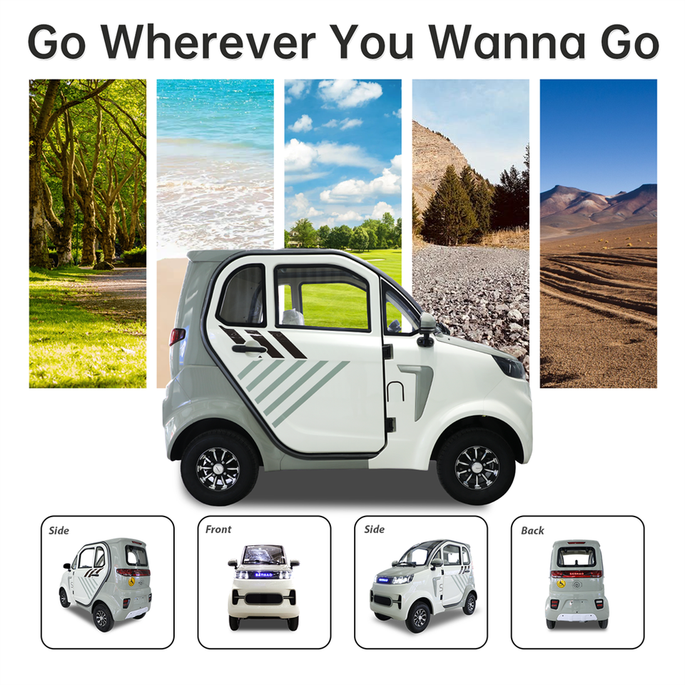Fully Enclosed Mobility Scooter 4 Wheel Car 1500W 3-Speed 40 mile 660lb ...