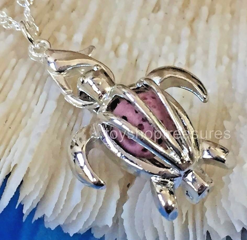 New Essential Oil Turtle Locket Necklace Aromatherapy diffuser Pink ...