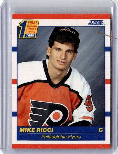 1990-91 Score Hockey Card Mike Ricci Rookie C Philadelphia Flyers #433 ...
