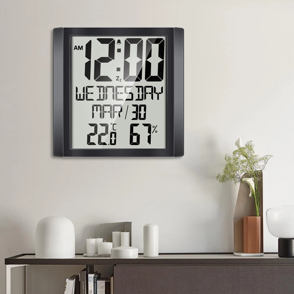 LFF Atomic Clock, Digital Wall Clock With Indoor Outdoor, 50% OFF LFF Atomic Clock, Digital Wall Clock With Indoor Outdoor, 50% OFF