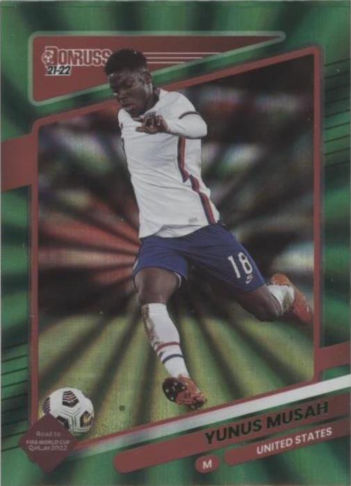 2021-22 Panini Donruss Road to Qatar - Yunus Musah #161 Holo Green ...
