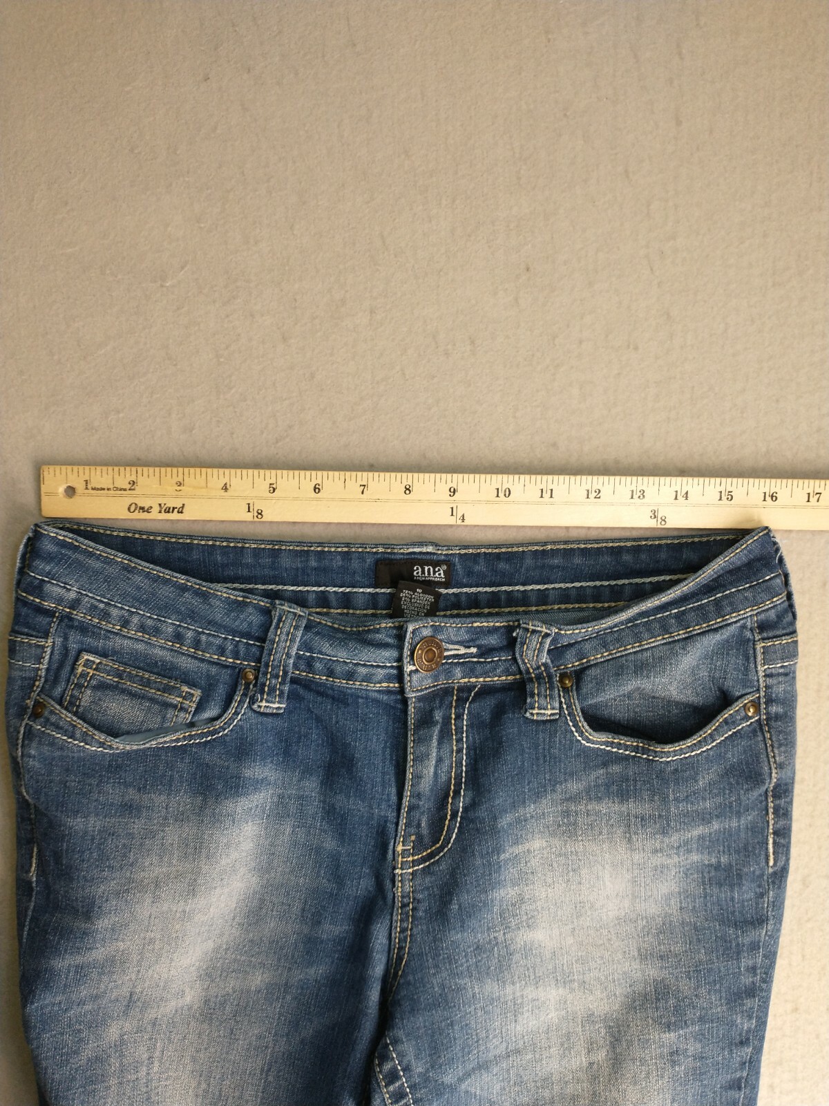 ana Womens Denim Jeans 10 Blue Low Rise Cropped Mediu… - Gem