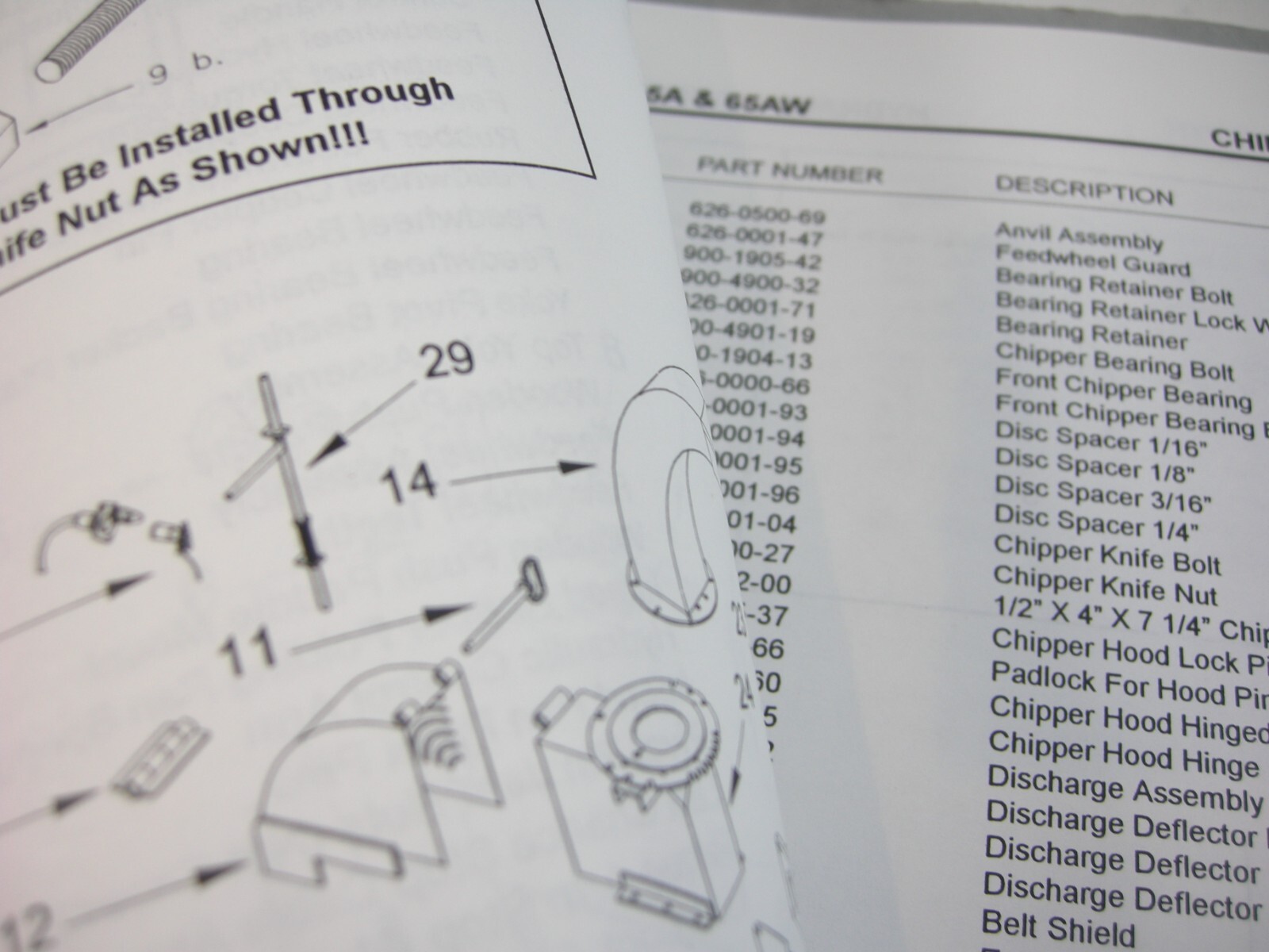 Brush Bandit 65A 65AW Brush Chipper Operator Parts Owners Manual Book ...