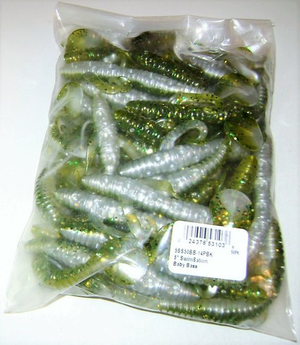 200 MISTER TWISTER 5 INCH SWIMSATION LURES PRO BLUE SHAD BABY BASS ...