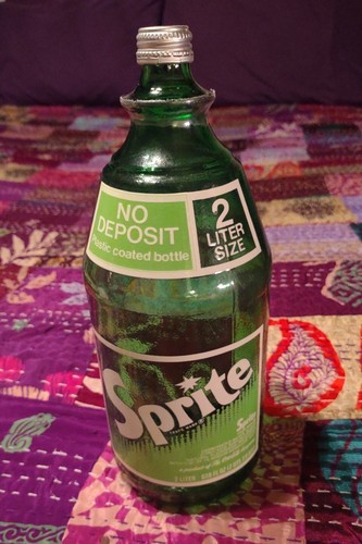 Vintage Sprite 2 Liter Green Glass Collectible Soda Bottle with Cap ...