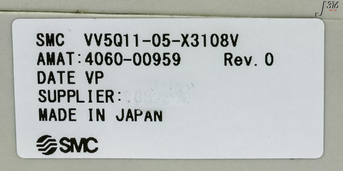 29839 SMC 5-SLOT PNEUMATIC MANIFOLD, AMAT 4060-00959 VV5Q11-05-X3108V ...