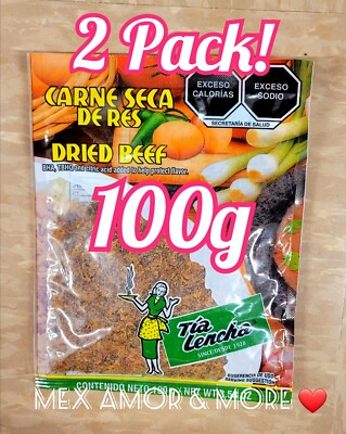 X2 TIA LENCHA MACHACADO CARNE SECA SHREDDED BEEF JERKY 100gr MONTERREY ...