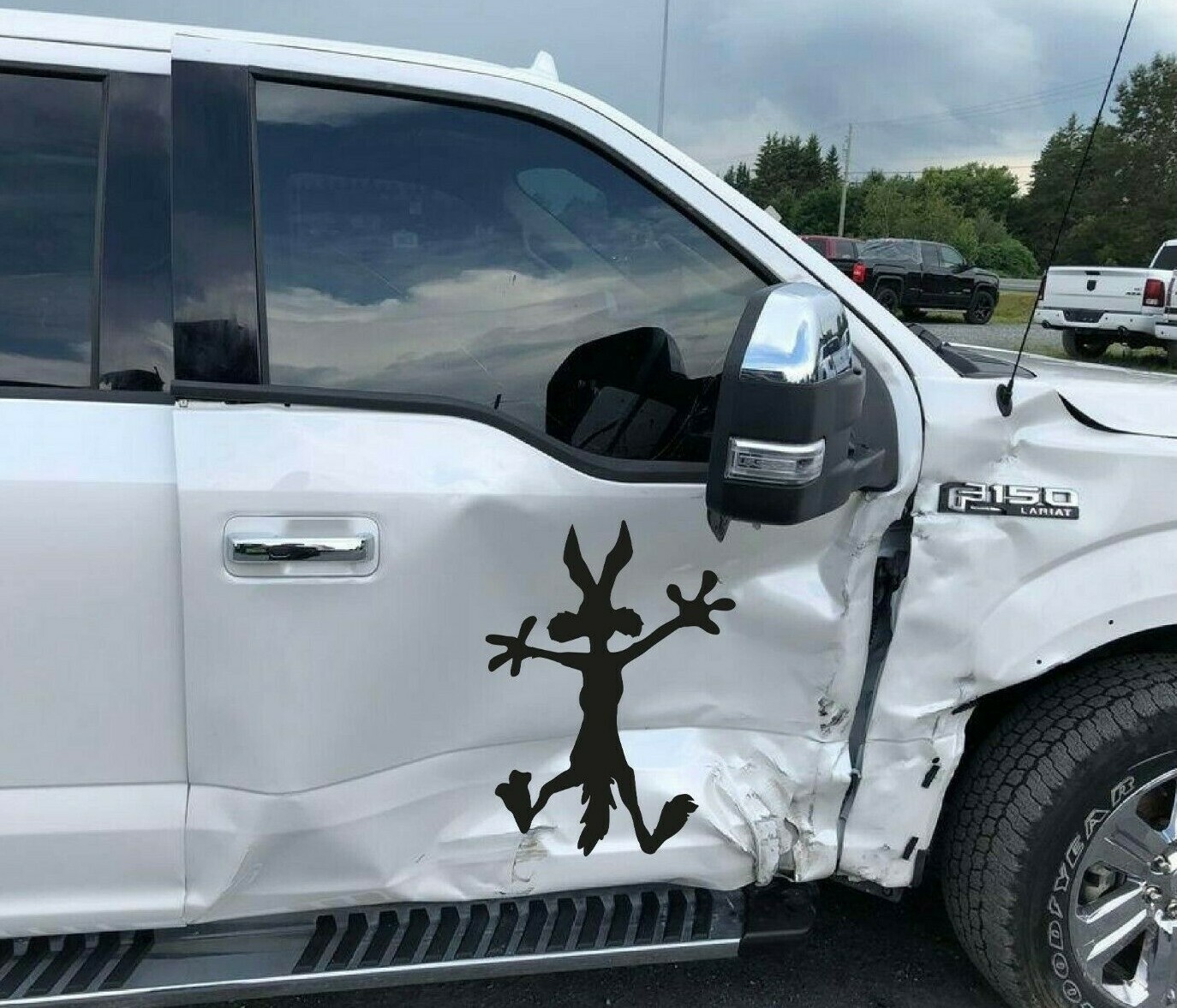 FUNNY STICKER WILE AND COYOTE Hitting Wall Splat Wiley Vinyl Decal | eBay