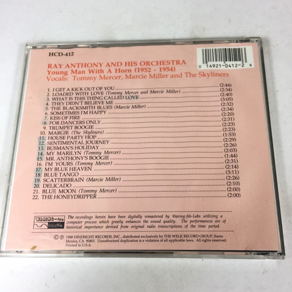 RAY ANTHONY - Young Man With A Horn - AUDIO CD | eBay