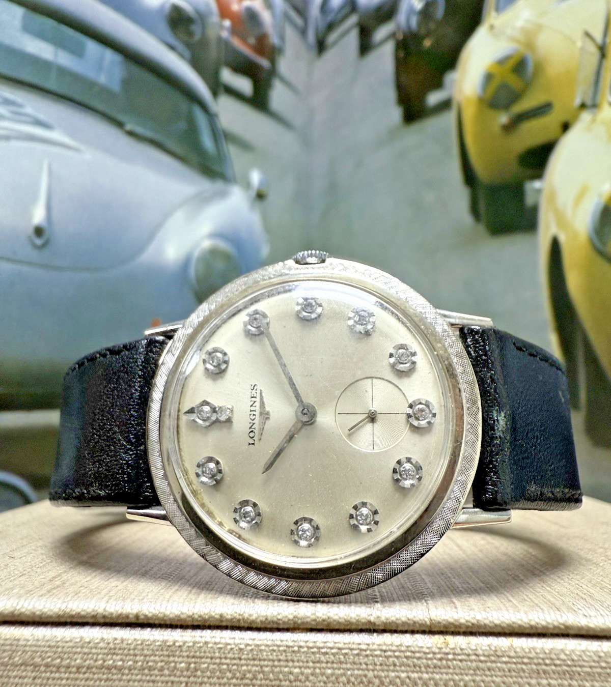 Vintage Longines 14k Ultra Thin White Gold Watch W/ D… - Gem
