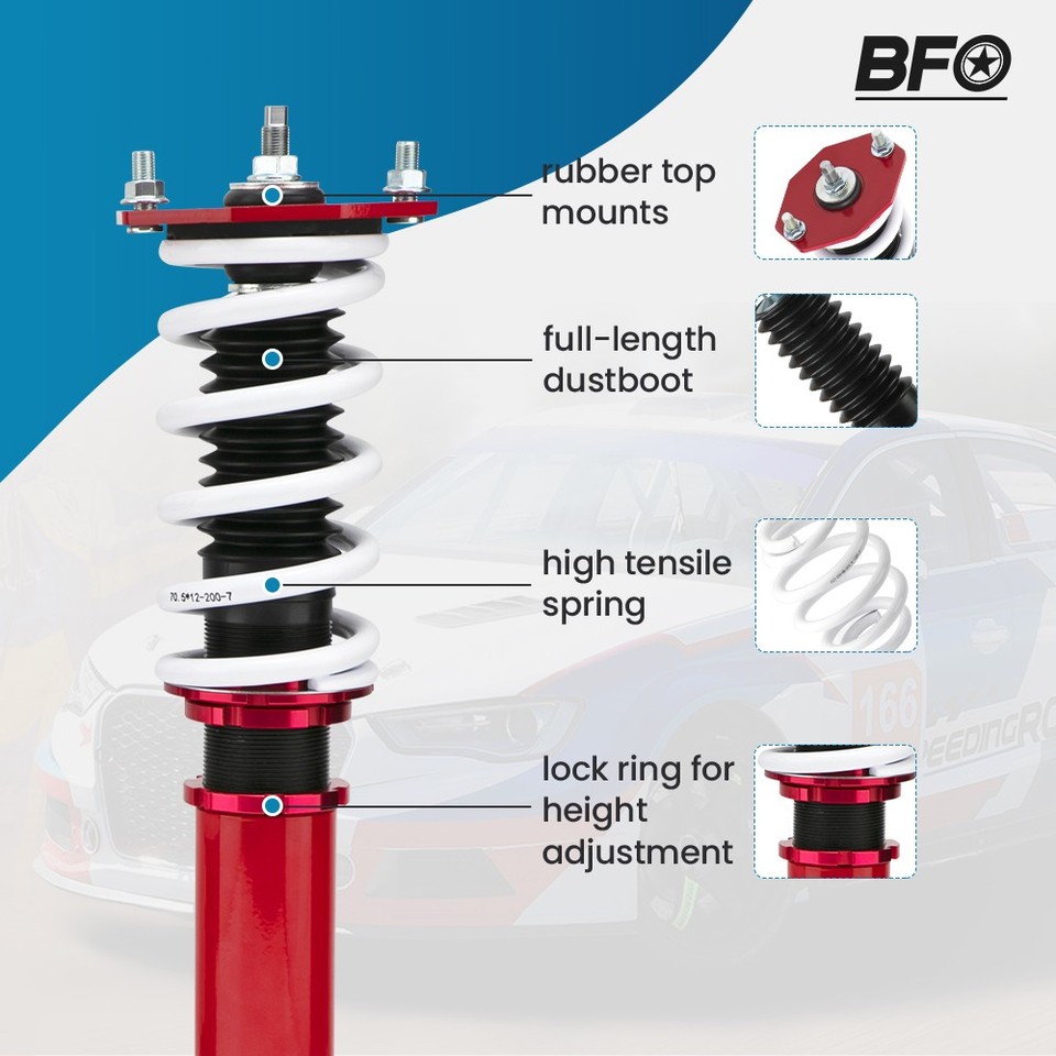 Adjustable Coilovers Shocks Absorbers for Mitsubishi 3000GT VR-4 AWD ...