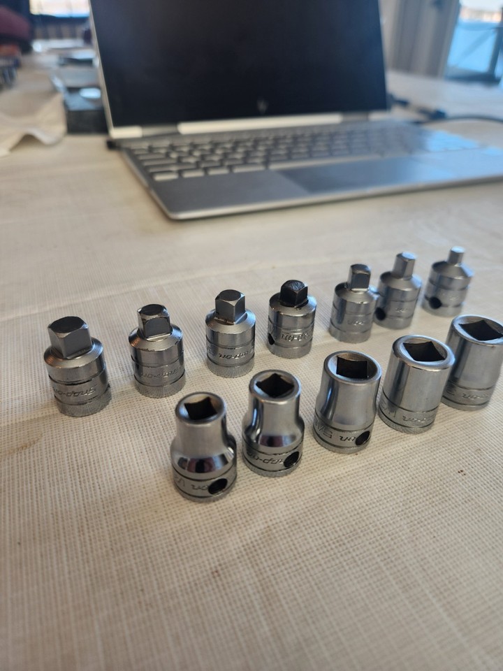 12 pc SNAP ON 3/8" Dr. Internal-External Pipe Plug Socket Set 3/16-3/8 ...