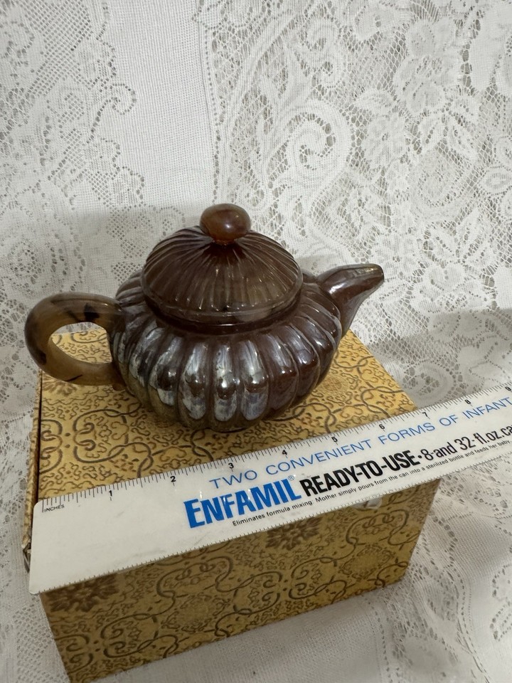 Carved Stone Teapot w Chinese Box Vintage | eBay