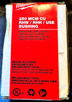 NEW - Milwaukee 250 MCM CU RHW / RHH / USE Bushing; 49-16-B250X | eBay