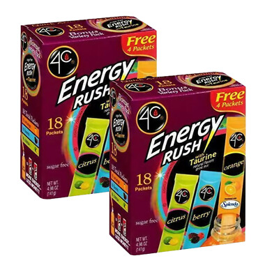 2 4c Energy Rush 18 Packets (citrus, berry,& orange) | eBay