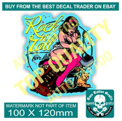 ROCKABILLY ROCK N ROLL PIN UP GIRL DECAL STICKER HOT ROD RAT MOTORSPORT ...