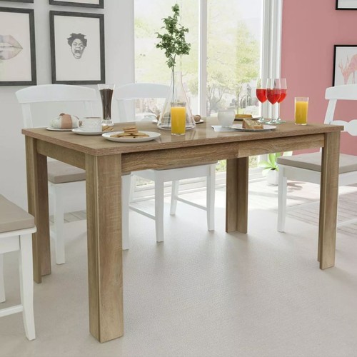 Dining Table 140 x 80 x 75 Oak Chipboard home decor Kitchen Dining Room ...