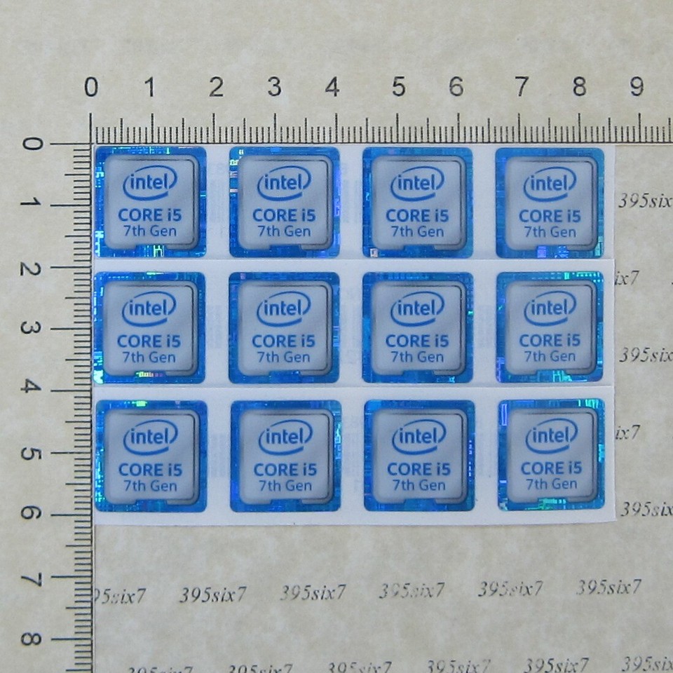 Laptop PC Processor Sticker (1st 3rd 4th 6th 7th 8th 9th 10th Gen) x 12 ...