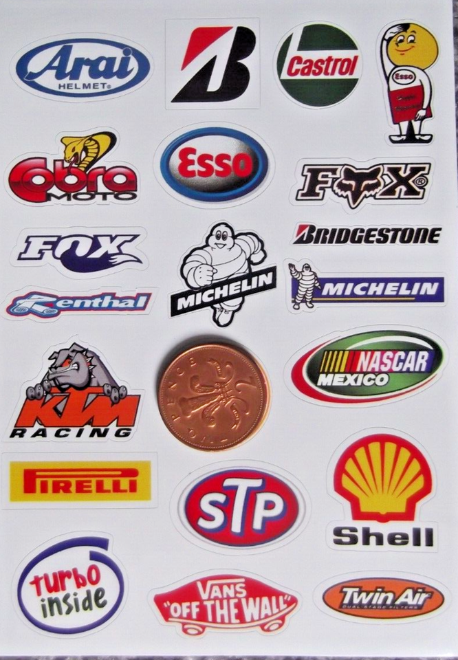 160 STICKERS - Car Bike Scooter sponsor racing logos. rc cars, models ...
