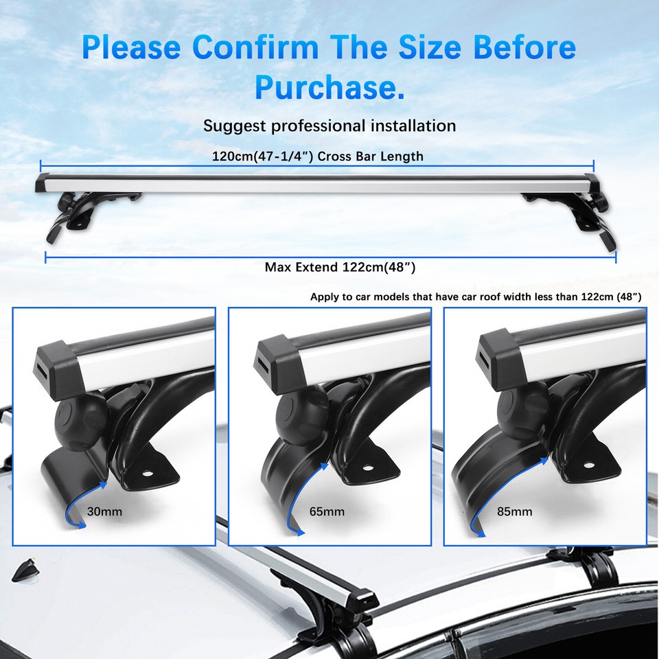 For Ford Fusion 2006-2020 Aluminum 48" Roof Rack Cross Bar Cargo ...