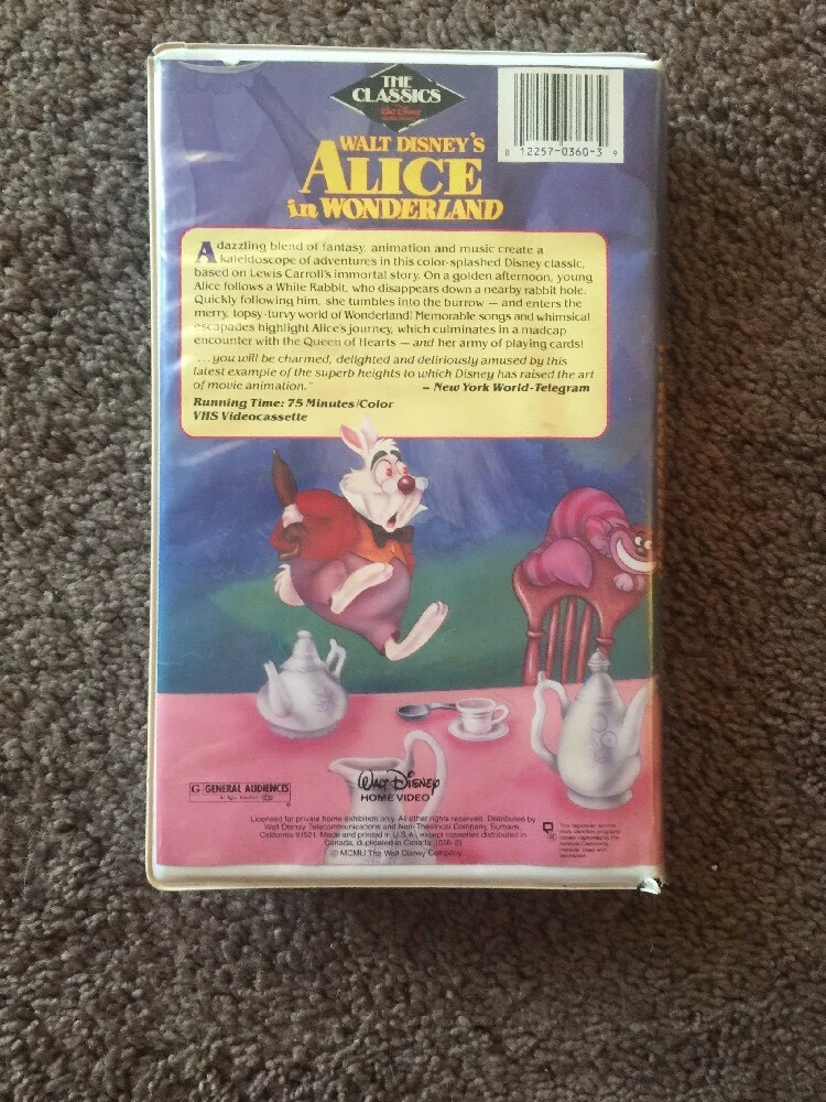 Alice In Wonderland Vhs