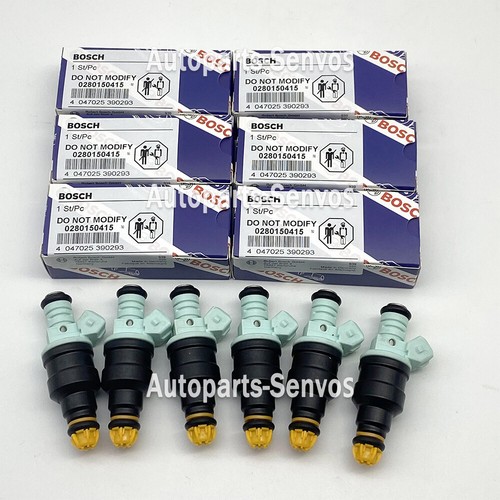 6PCS Fuel Injectors 0280150415 For BMW E36 325i M50 M52 M50B25 M52B25 2 ...