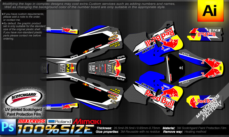 YAMAHA WR250F WR400F WR426F YZ400F YZ426F YZ250F MAXCROSS GRAPHICS FULL ...