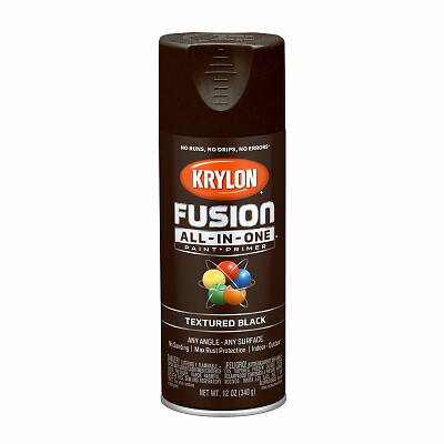 Krylon K02776007 Fusion All-In-One Spray Paint + Primer, Textured Black ...