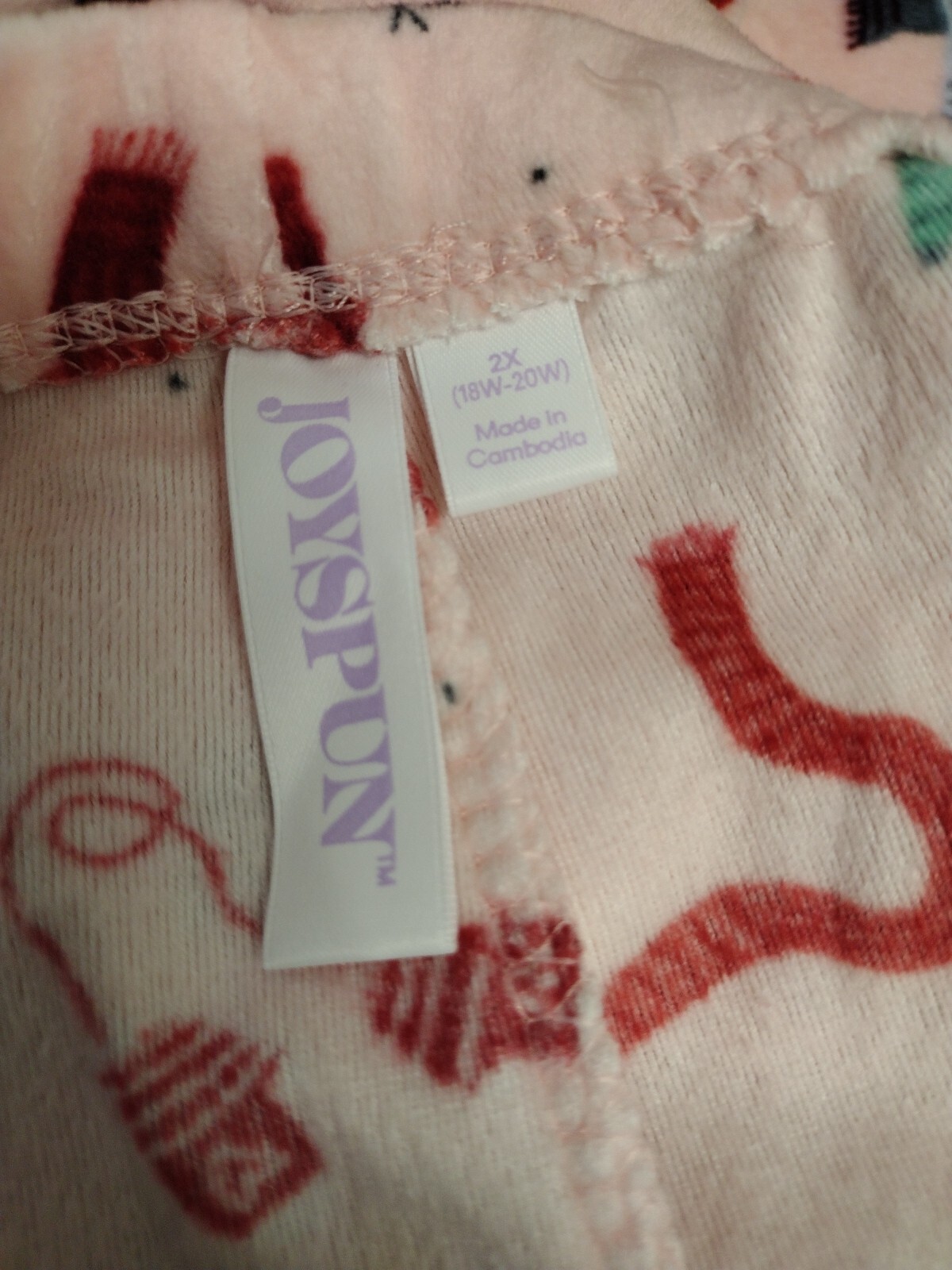 New 2 pc Set Plush Pajamas Joyspun Plus 2X (18-20) Button Down Sleep ...