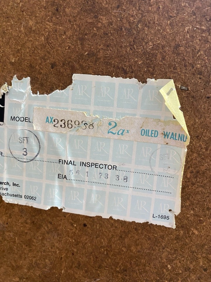 Acoustic Research AR 2AX Speakers in NICE Original Condition. Buy 1 Or ...