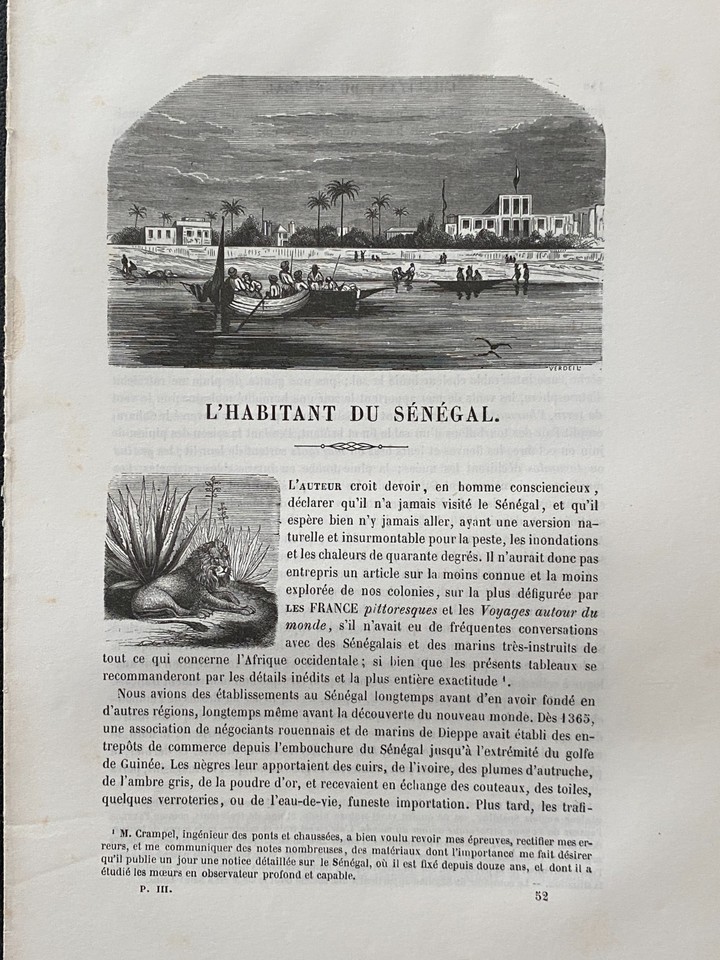 Engraving The Small Trades "Mulatto Fisherman In Senegal - Plaquet" | eBay