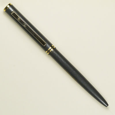 Vintage ZIPPO Ballpoint Pen Gray Plastic Over Metal, Gold Accents w ...