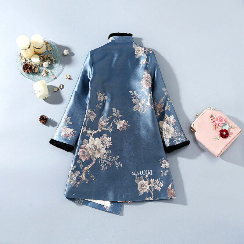 Lady New Cotton Blend Windbreaker Retro Cheongsam Jacket Chinese Qipao ...