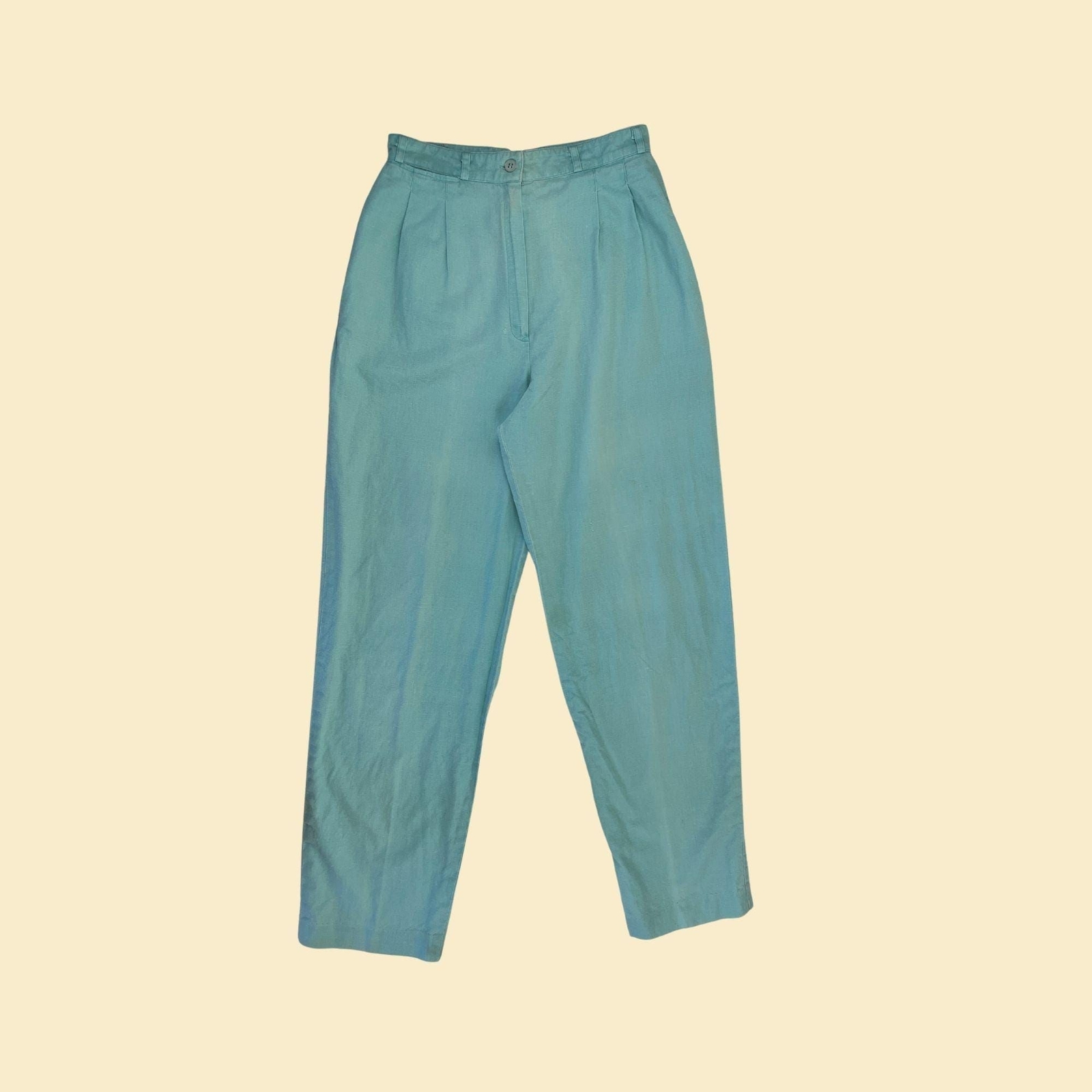 1970s teal blue highrise pants, Smart Pants size 11 v… - Gem