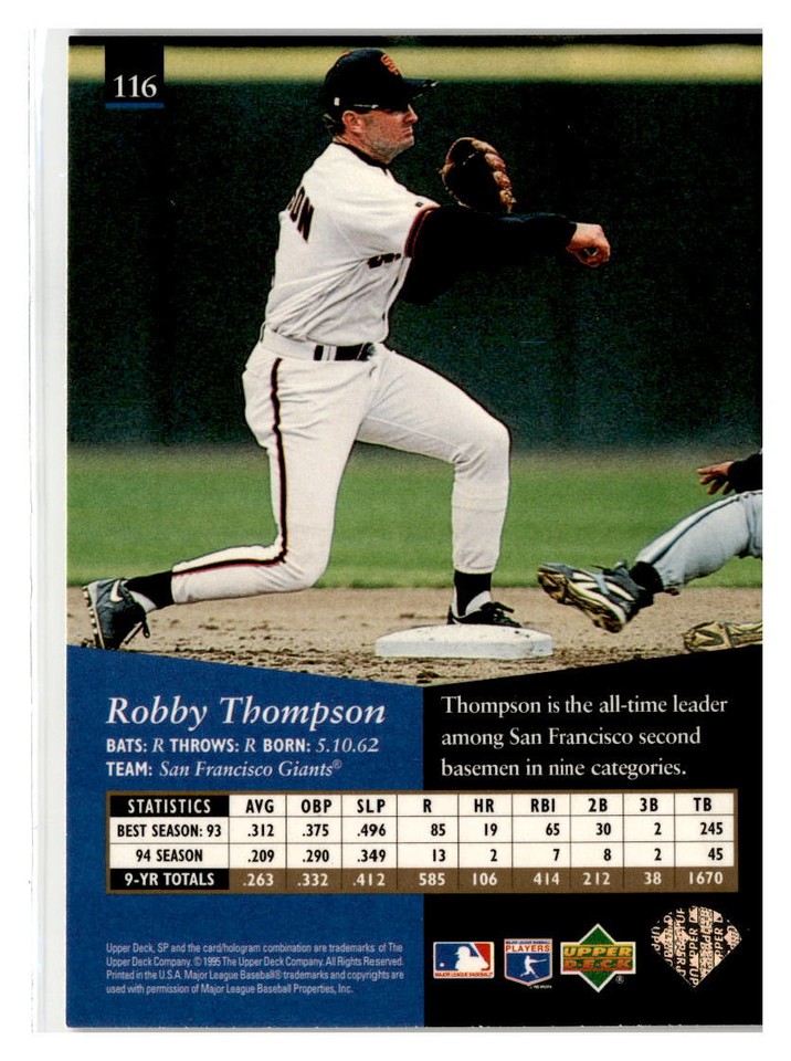 1995 SP #116 Robby Thompson | eBay