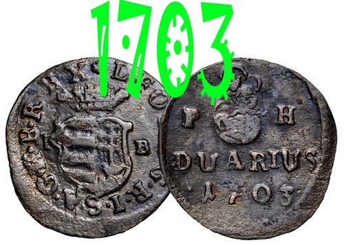 Hungary Denar Duarius 1703 Habsburg Dynasty Leopold I, Silver Coin ...