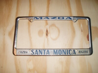 VINTAGE MAZDA LICENSE PLATE FRAME MAZDA SANTA MONICA early 70's **METAL ...