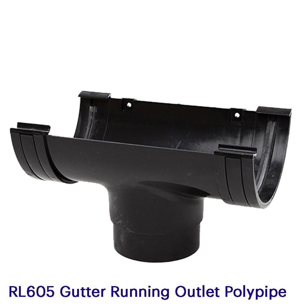 Polypipe Half Round Black Gutter 150mm 6" Commerical Industrial Large ...