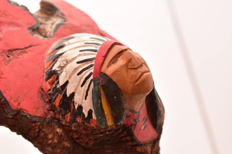 RARE Vintage Native American Figural Indian Chief Penobscot Root War ...