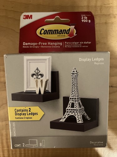 Command Display Ledges Holds up to 2lb Slate 2 Ledges w/8 Medium ...