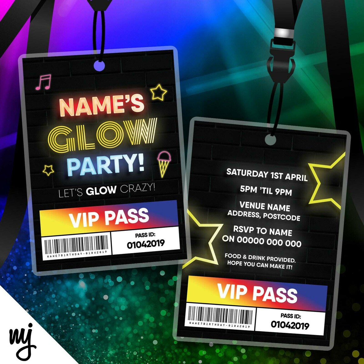 Vip Invitation Neon Glow Glow