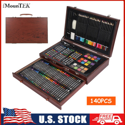 140 Piece Art Set Drawing Painting Colored Pencils Crayons Professional ...