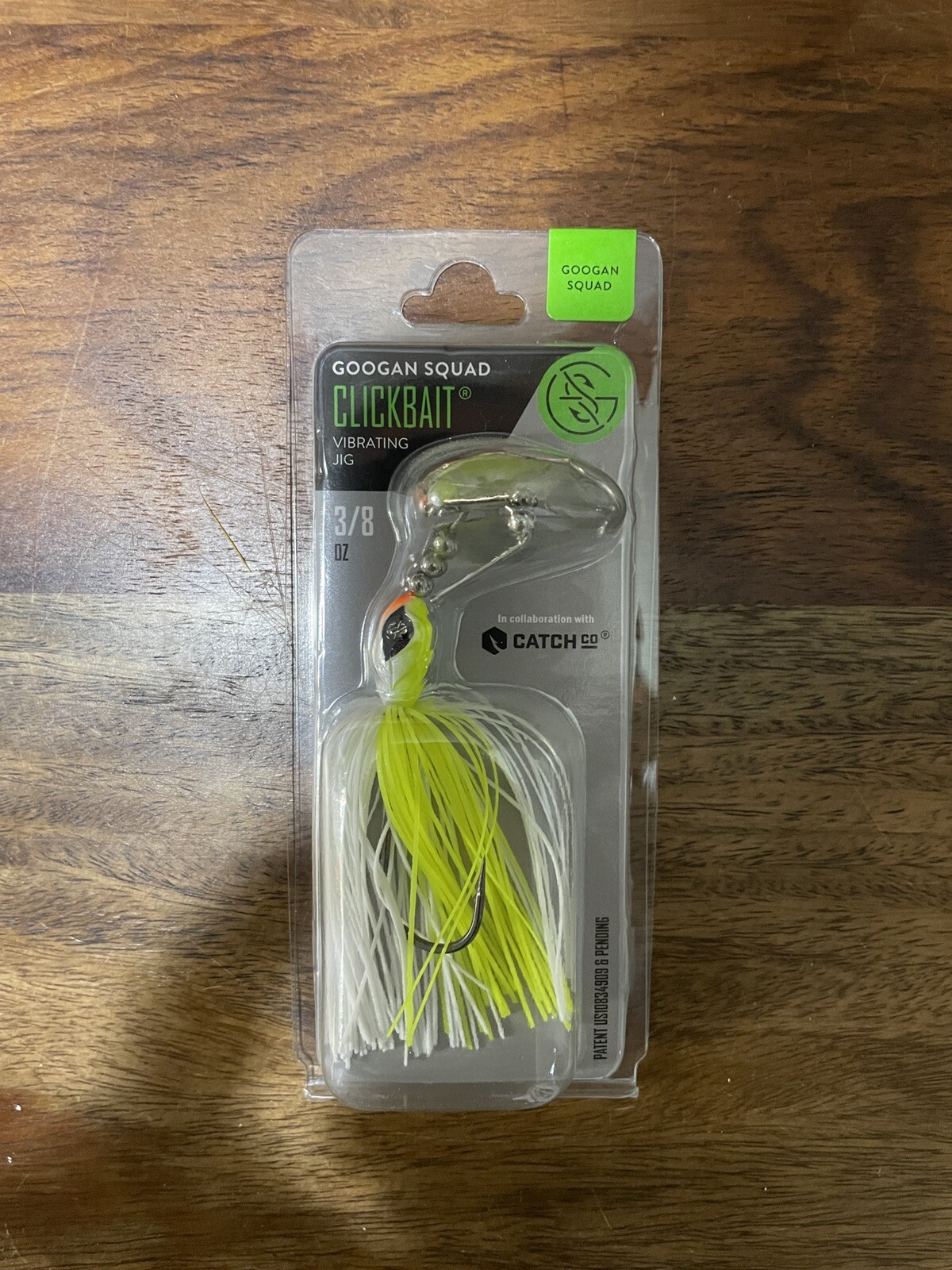 Googan Squad CLICKBAIT Bladed Jig 3/8oz Fishing Lure, White/chartreuse ...