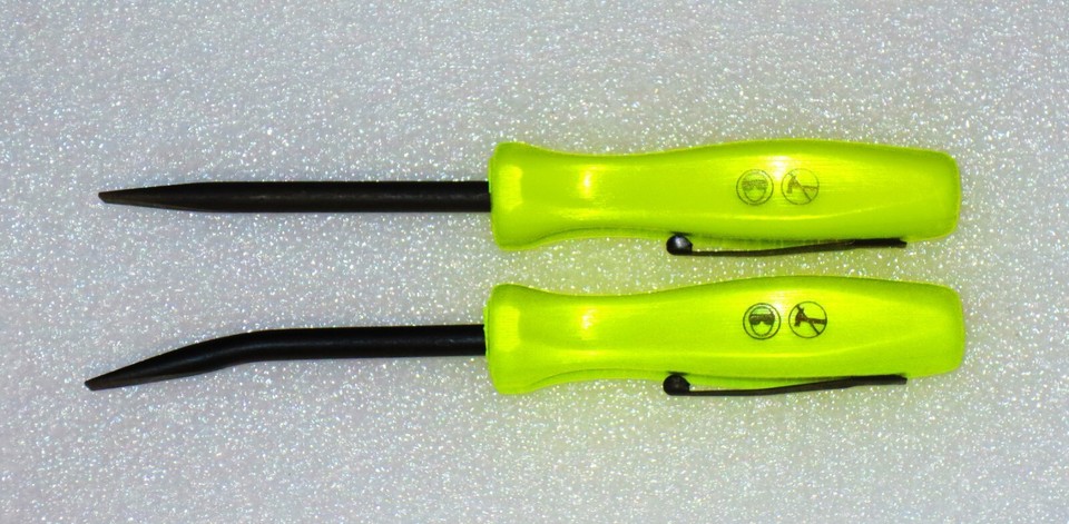 NEW Snap-On POCKET PRY BAR SET ~ STRAIGHT & BENT BLADE PBMB5 *HI-VIZ ...