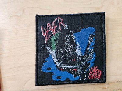 SLAYER, LIVE UNDEAD, SEW ON BLACK BORDER WOVEN PATCH | eBay