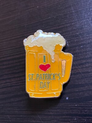 Vintage ST. PATRICKS DAY PIN enamel Beer mug pin 1.5” I ️ St. Patrick’s ...