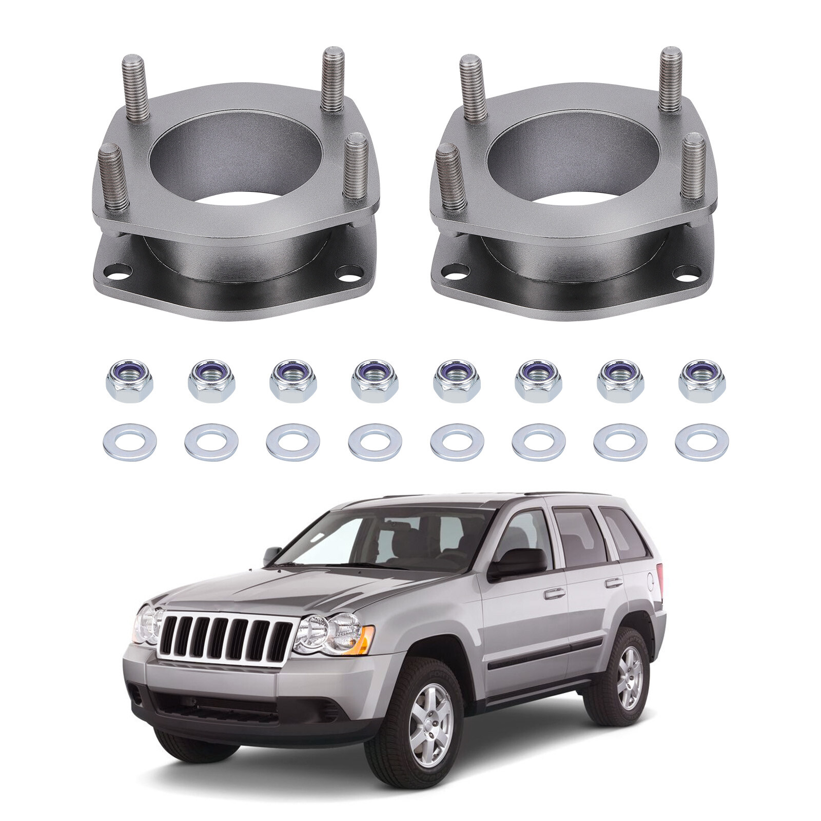 2 in 2" Front Leveling Lift Kit Silver For Jeep XK Commander 4X2 4X4 ...