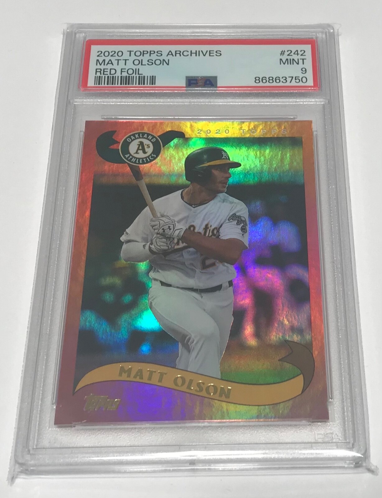 2020 Topps Archives MATT OLSON Red FOIL 3/5 - #242 SSP MLB Baseball PSA ...