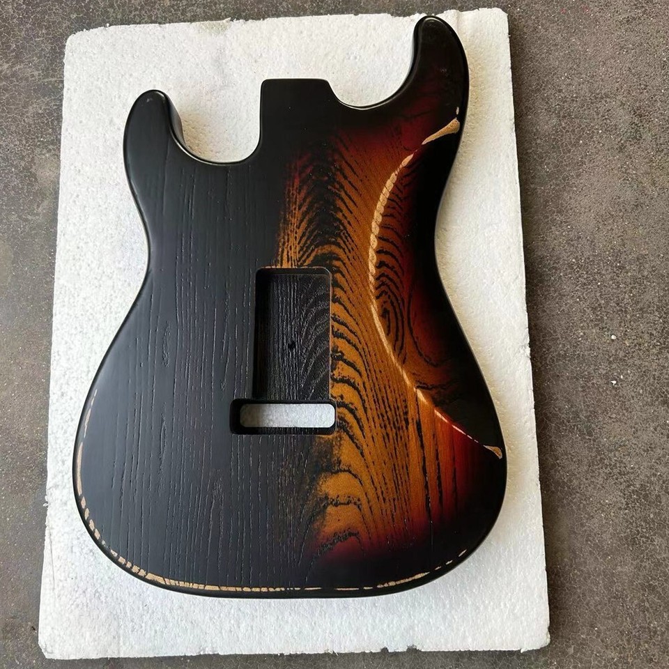 Heavy relic Black Sunburst vintage ST electric guitar body kit DIY | eBay
